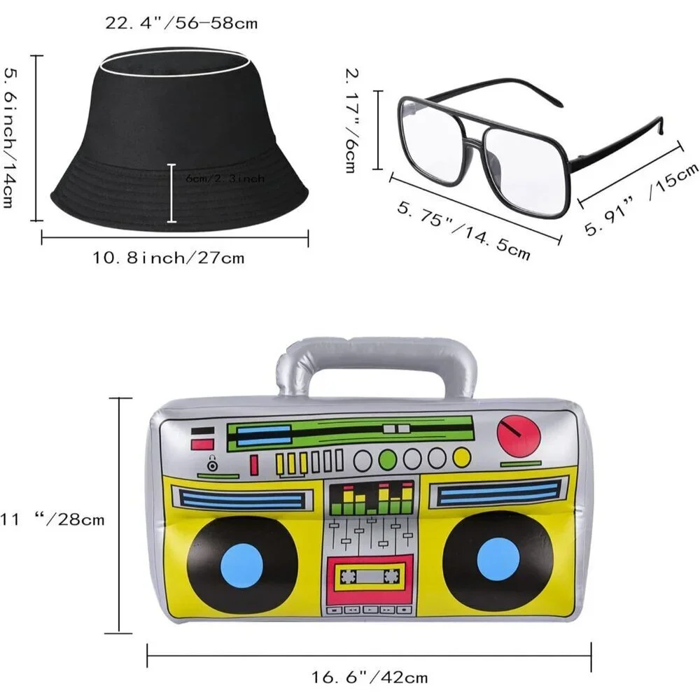 Other | Hiphop Costume Kit 12 Pcs Accessories Inflatable Boom Box ...